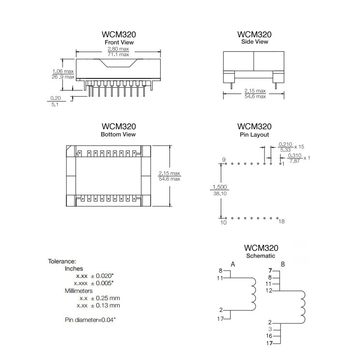 Power Inductors (WCM320 Series) - Custom Transformers & Inductors ...